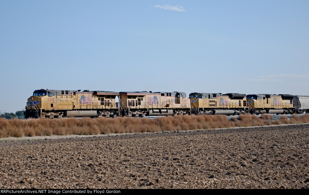 Lead units of west bound UP freight